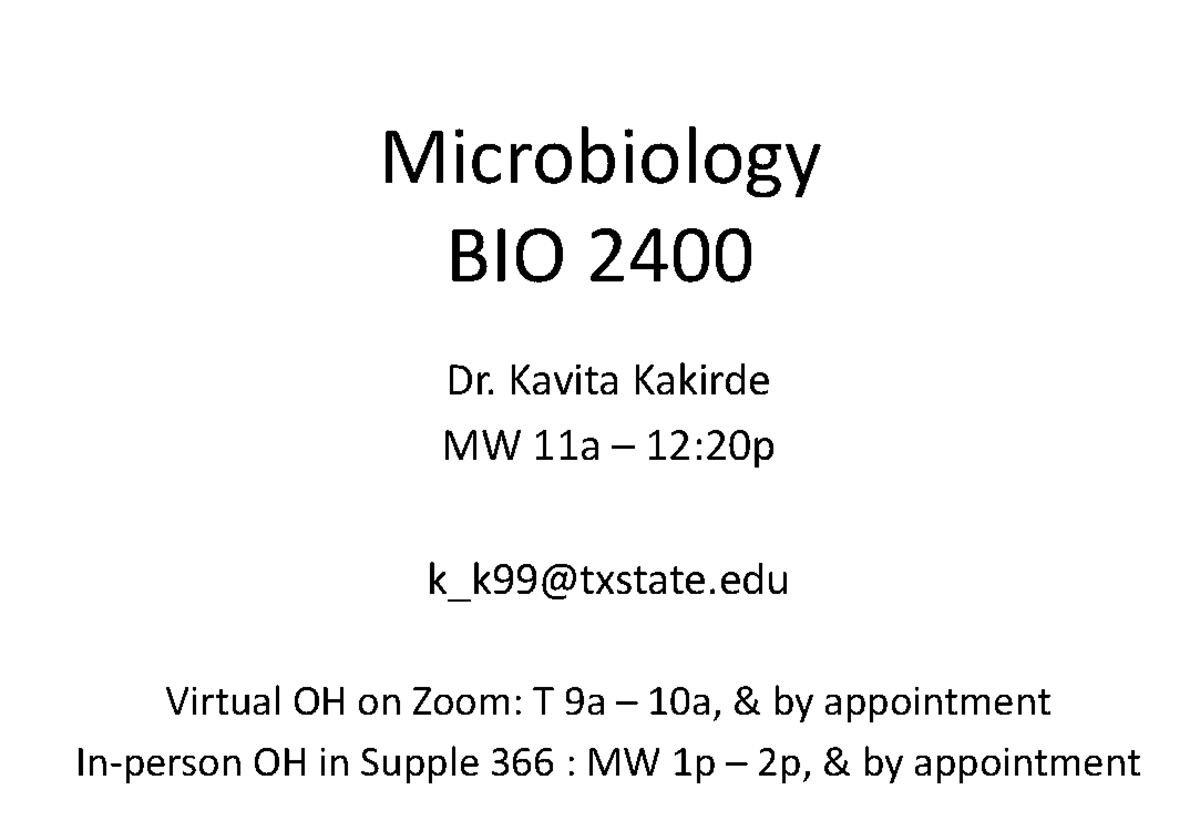 Microbiology Overview and Its Impact on Society - BIO 2400 Notes ...