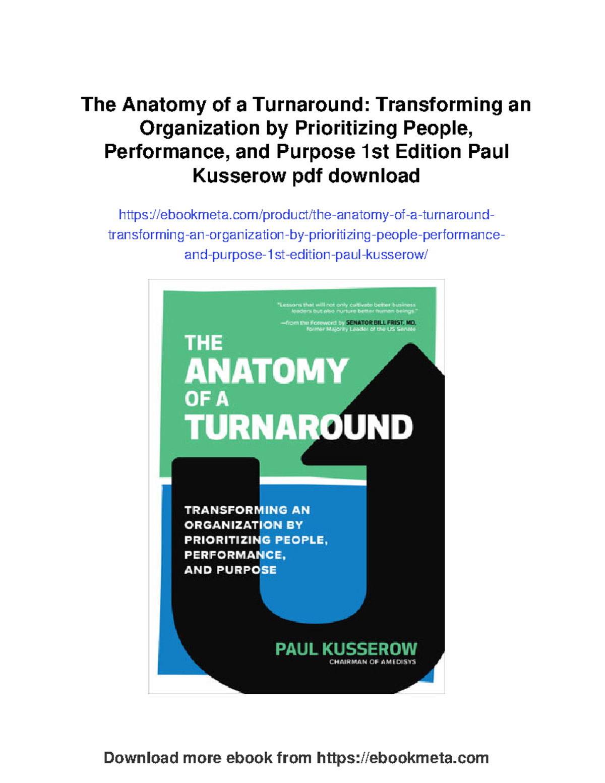 The Anatomy of a Turnaround: Transforming Organizations for Success ...