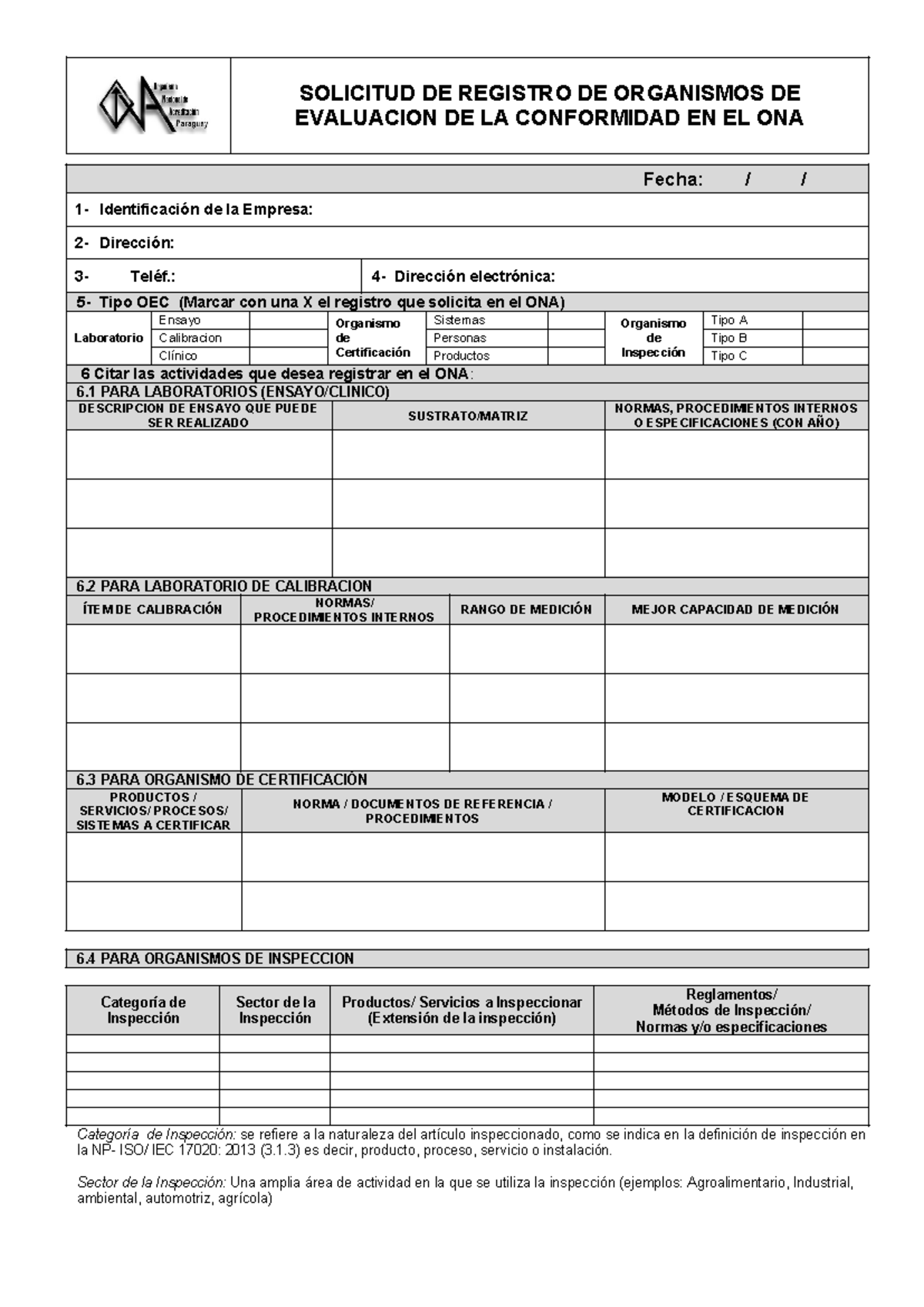 Solicitud de Registro OEC en el ONA - Formulario Completo - Studocu