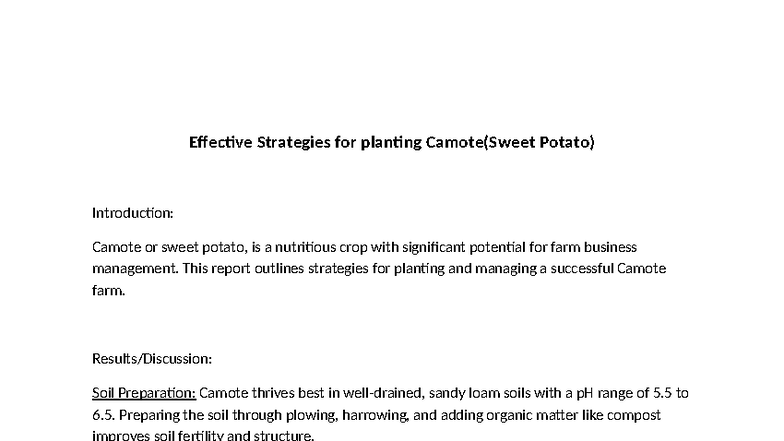 Effective Strategies for Planting Camote (Sweet Potato) in Farm ...