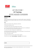 Psychology- Unit 3 - Grade: 12 - Victorian Certificate of Education ...