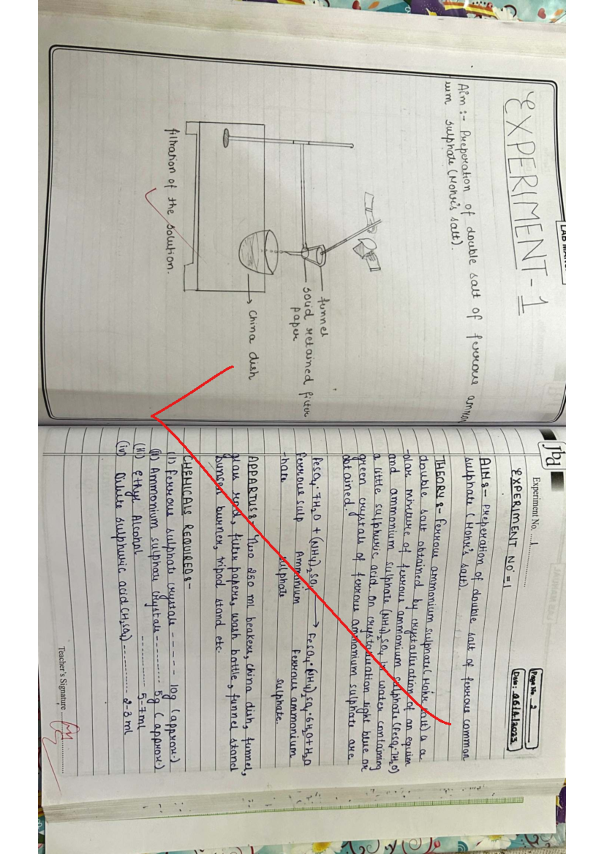 Chemistry Practical File: LAB MANUAL Jbd JAUMAM Experiments 1-4 - Studocu