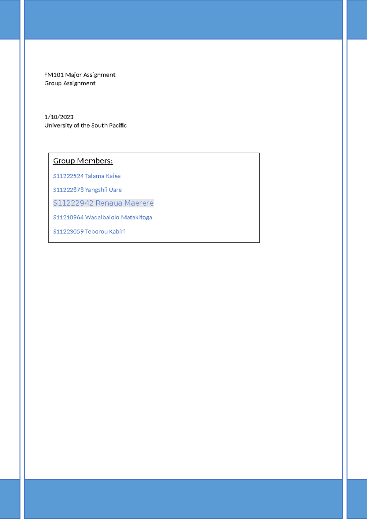 FM101 Group Assignment: Applications of Linear Algebra in Finance - Studocu