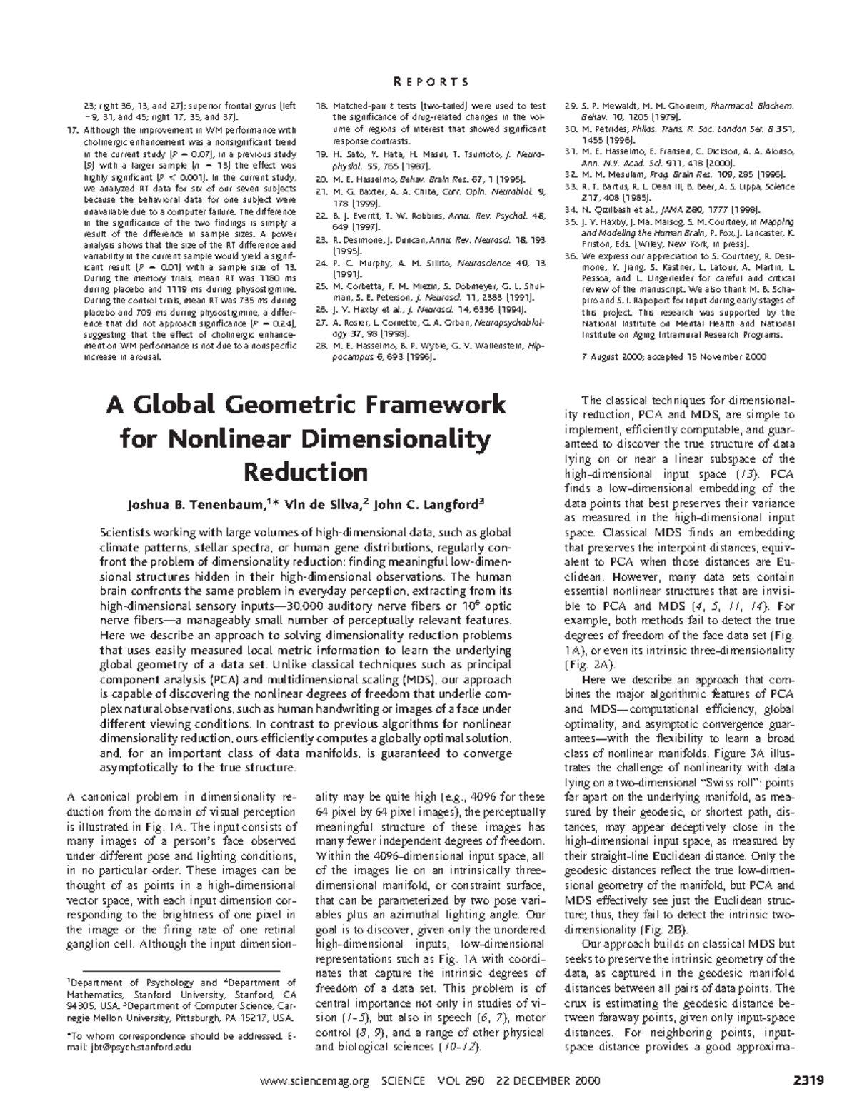 Isomap paper - lecture notes - 23; right 36, 13, and 27); superior ...