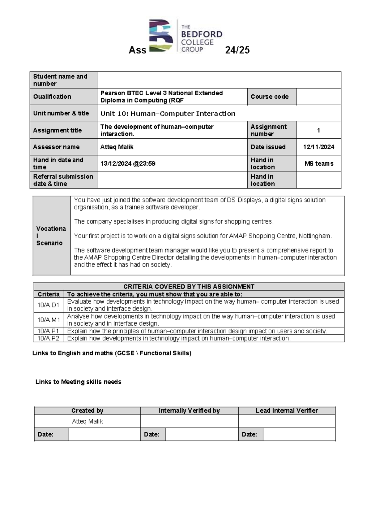Unit 10 Assignment 1: The Impact of Interaction Developments on Society ...