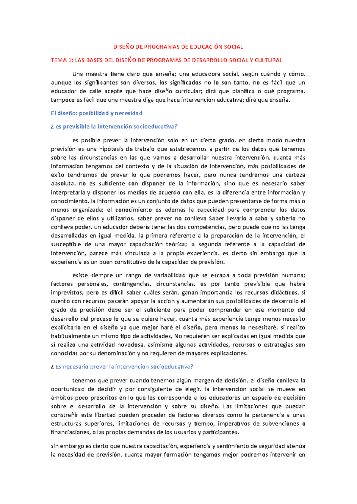 Diseño DE Programas DE Educación Social - DISEÑO DE PROGRAMAS DE ...