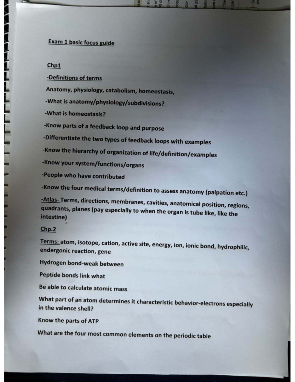 Bio101 Final Exam Study Guide Anatomy Physiology Terms Studocu