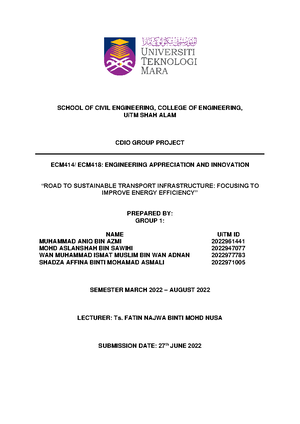 ECM418 Chapter 3 1 - ecm 418 notes - TUTORIAL CHAPTER 3 (CIVIL ...