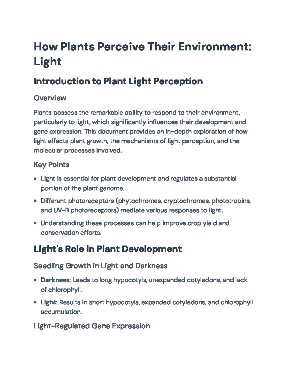 Understanding Light Perception in Plants: Mechanisms & Applications ...