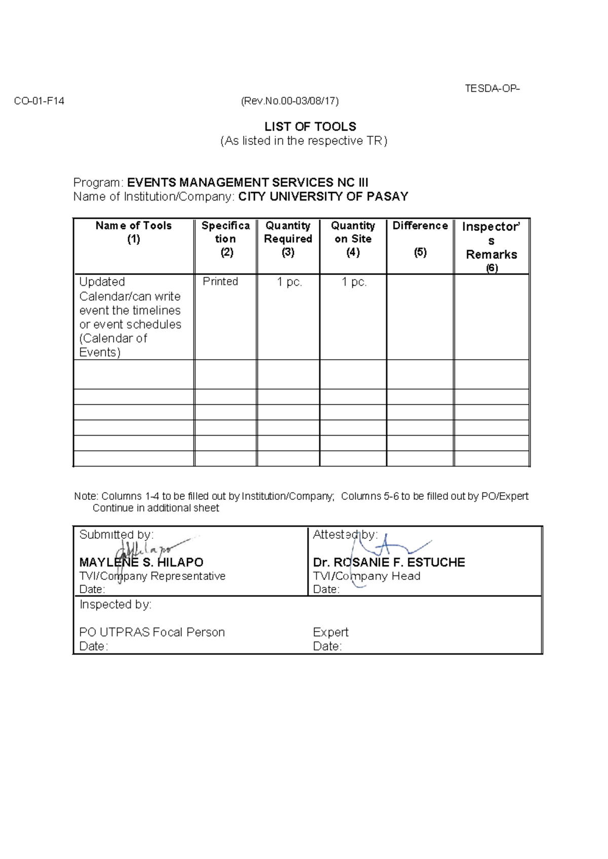 CO Tools List for Events Management & Bookkeeping NC - Studocu