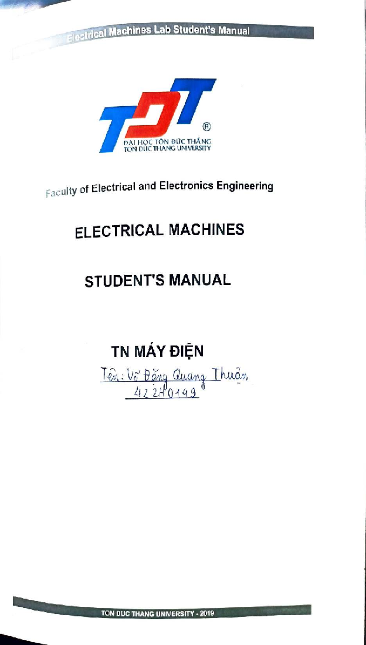 Electrical Machines Lab Manual TELT 422H0149: Transformer & DC Motor ...