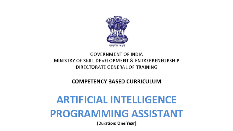 Artificial Intelligence Programming Assistant (CTS) Curriculum Overview ...