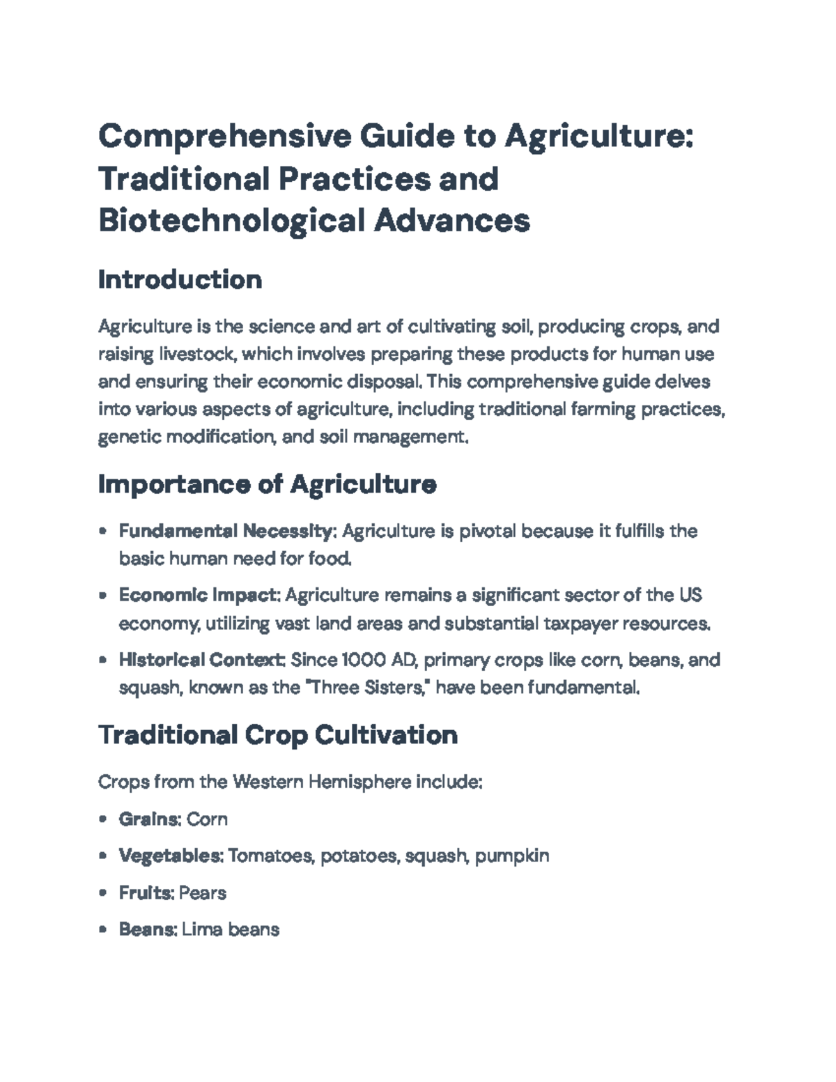 Comprehensive Agriculture Guide: Practices, Biotechnology & Economics ...