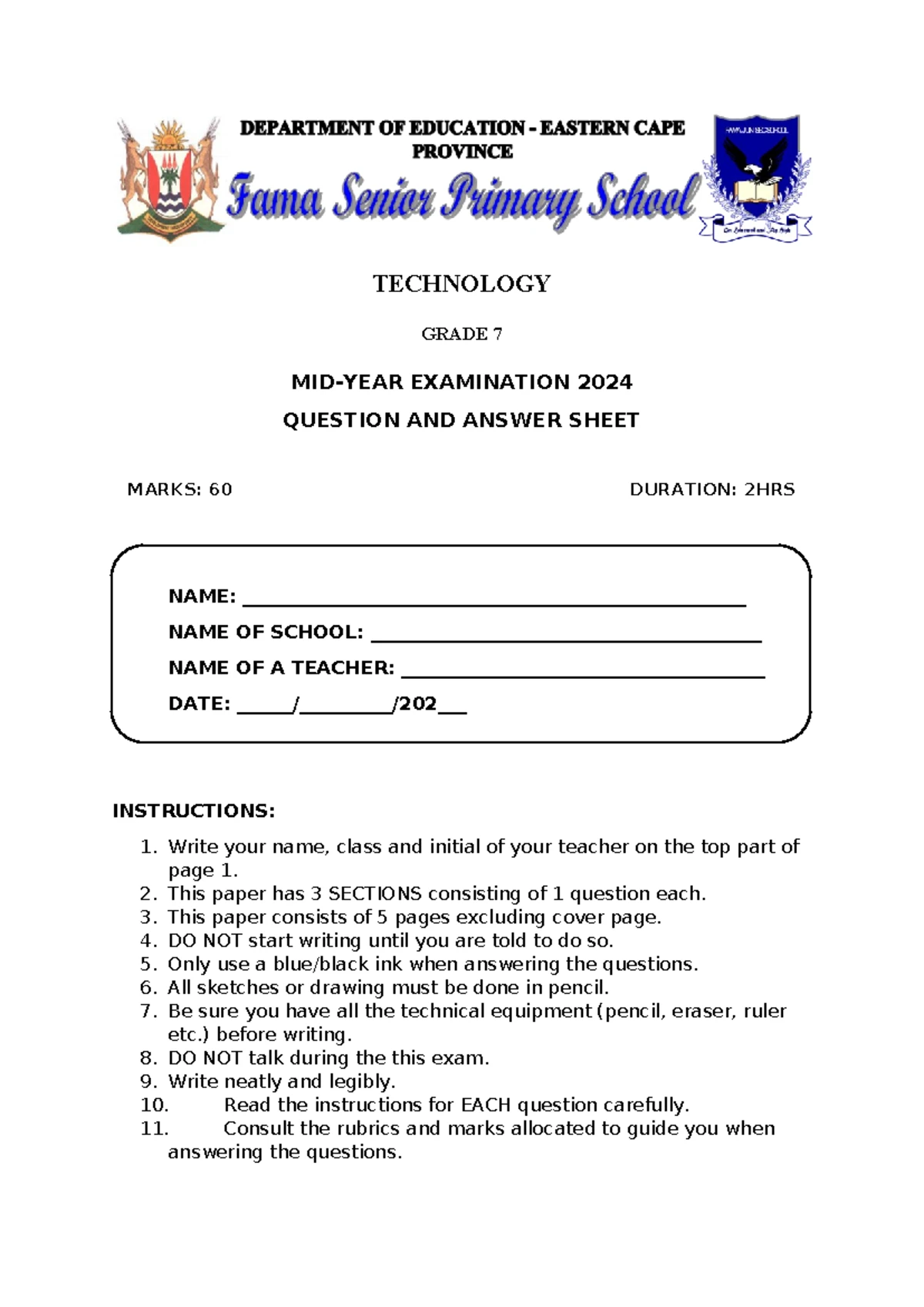 Technical Mathematics Term 1 Revision Material for Grade 12 (2024 ...