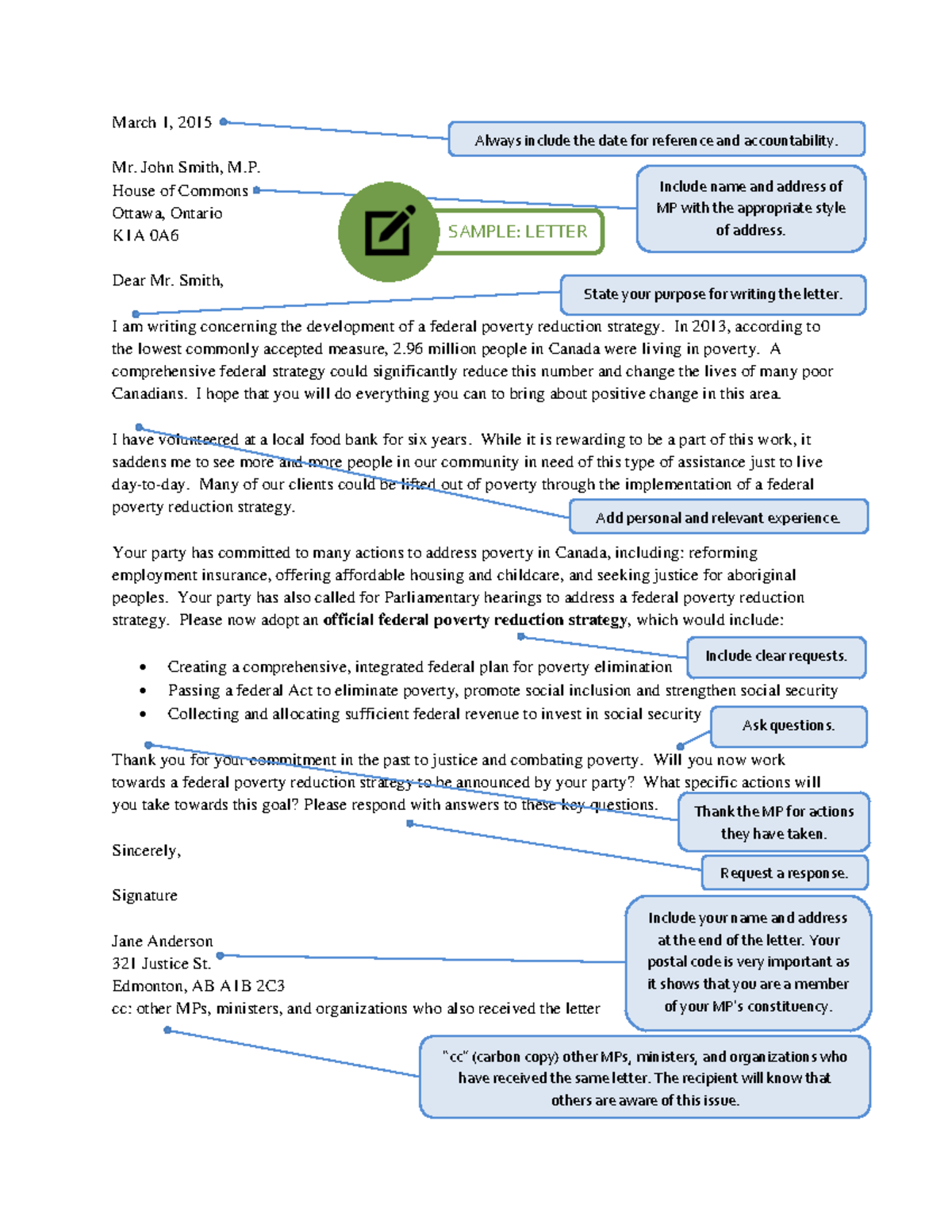 Sample-Letter for MP Assignment Example Template - March 1, 2015 Mr ...