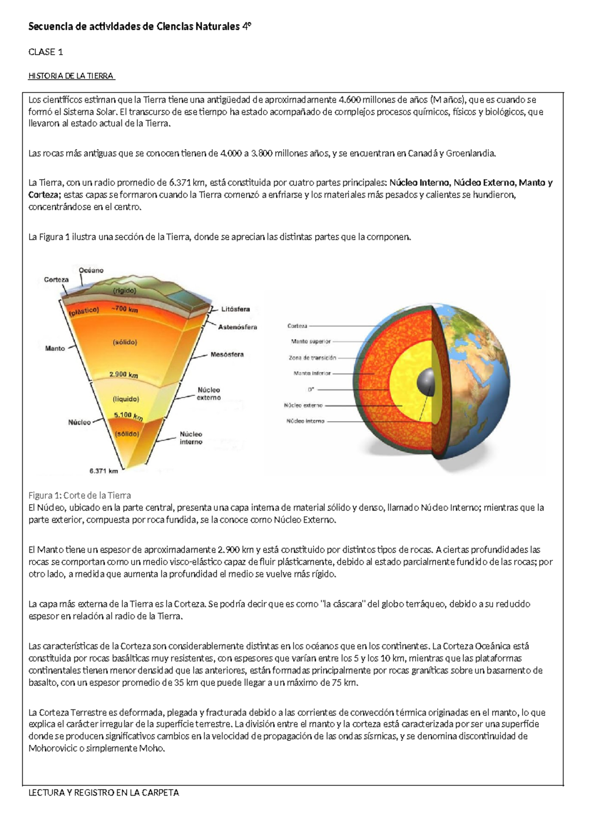 Secuencia de Actividades de Ciencias Naturales CLASE 1: Historia de la ...
