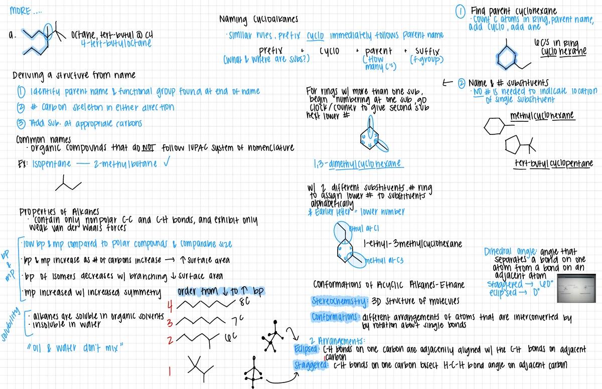 Chapter 4-6: Alkanes and Cycloalkanes Overview - Studocu