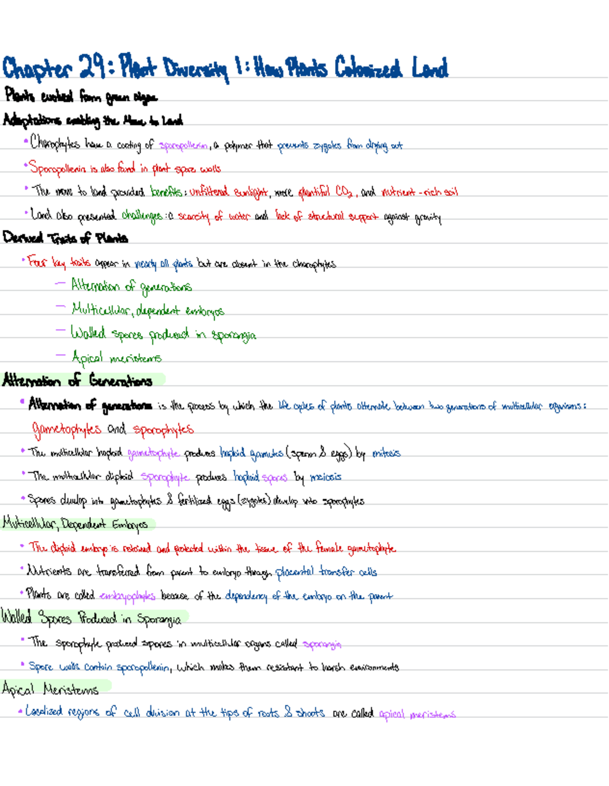 Bio 2 Exam 2 Notes: Plant Diversity and Reproductive Adaptations - Studocu