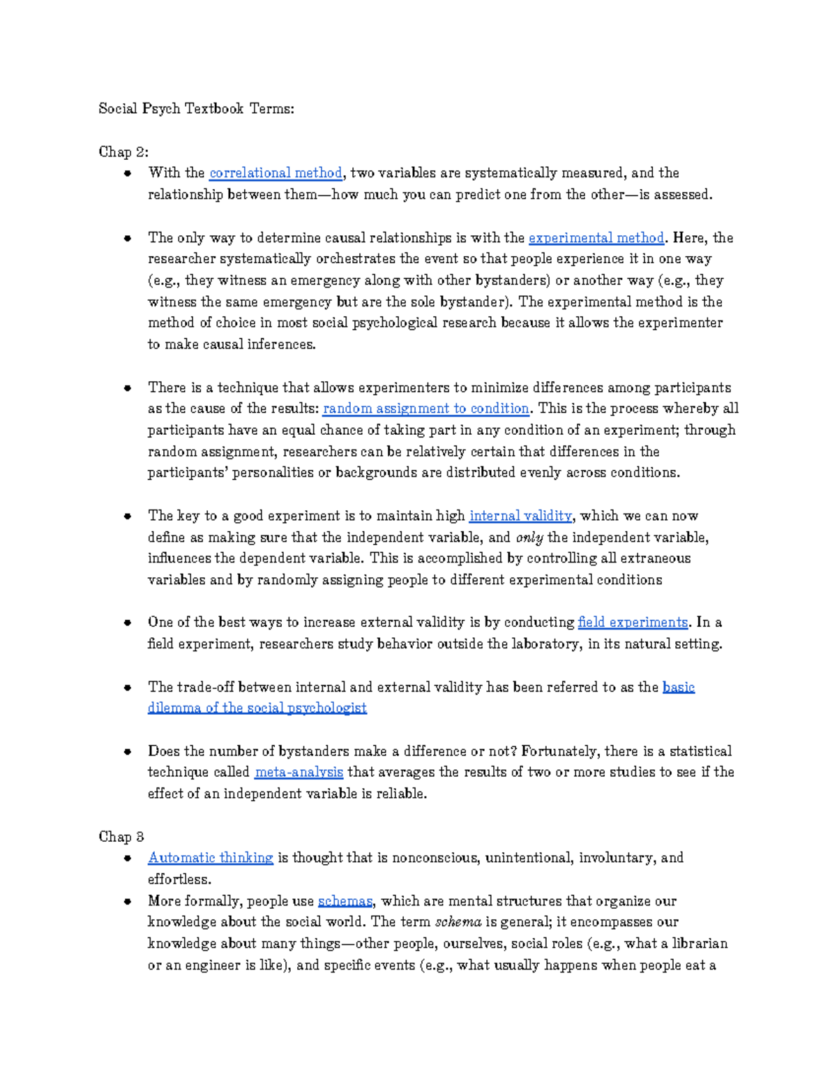 Social Psych 101: Key Terms & Insights from Chapters 2 & 3 - Studocu