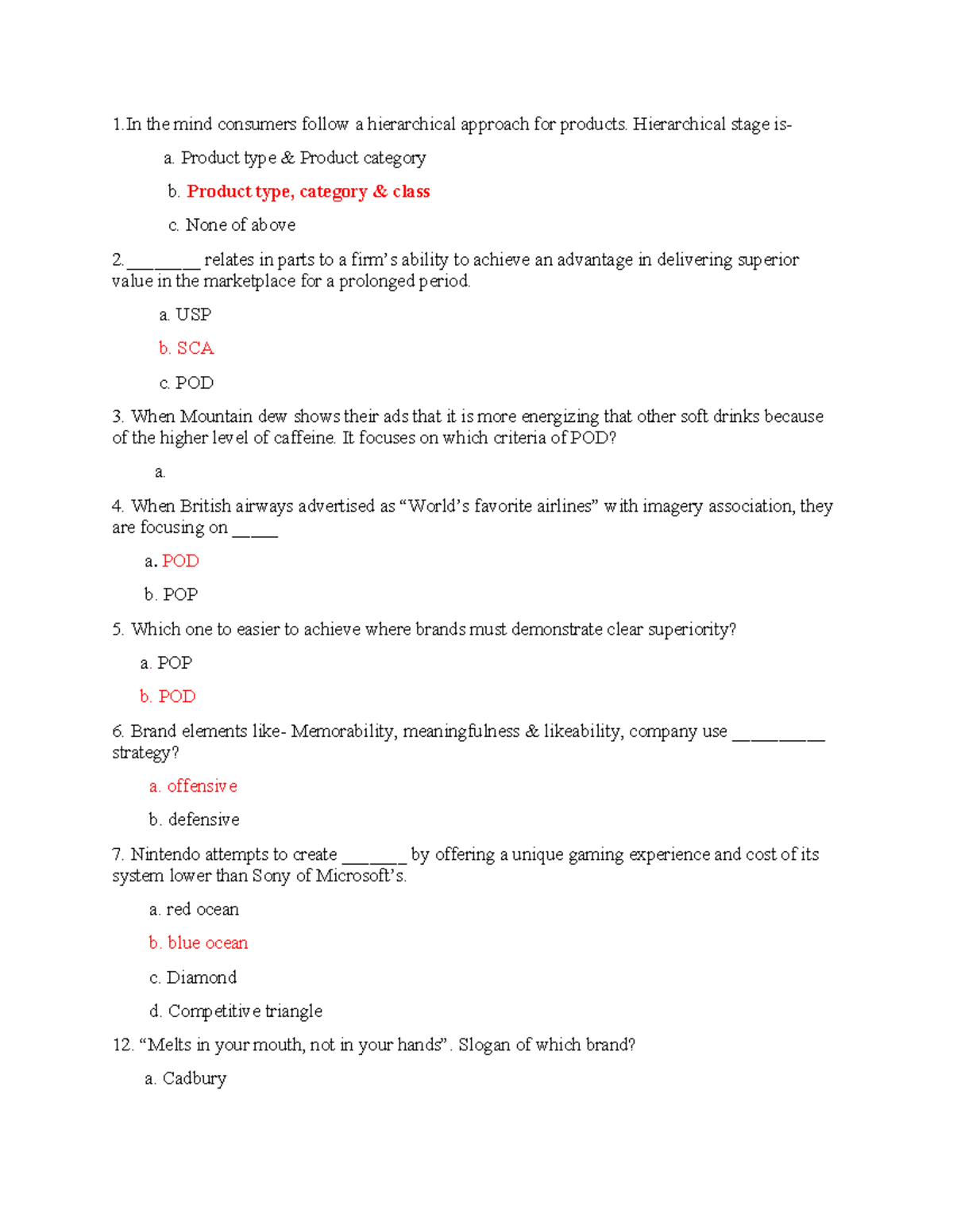 Marketing Strategies and Consumer Behavior (MKT 101) - Hierarchical ...