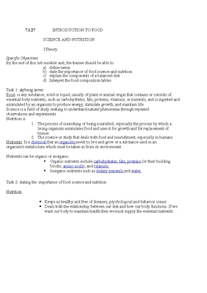 FOOD Production Notes 2 - 7.1 FOOD AND BEVERAGE PRODUCTION 7.1 ...
