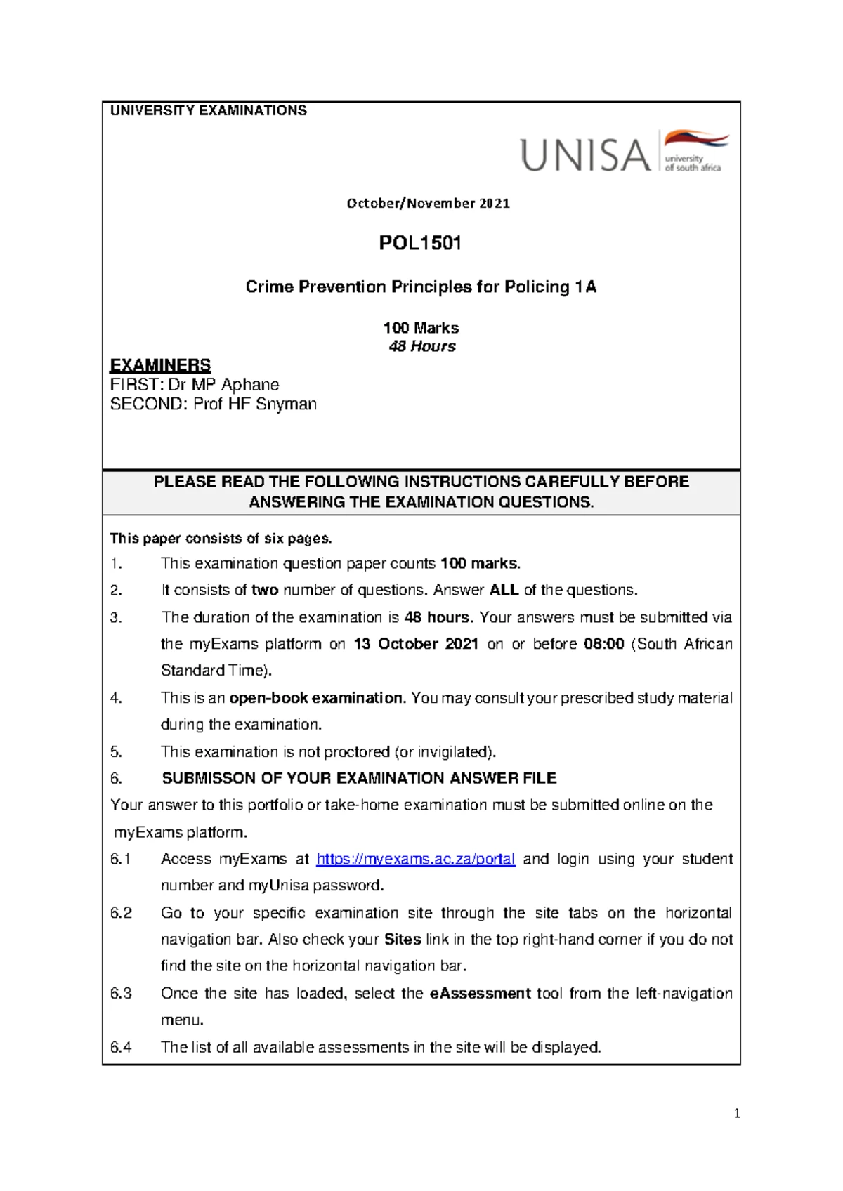 EUP1501 Semester 1 2025 Formative Assessment 3: Excel & PowerPoint ...