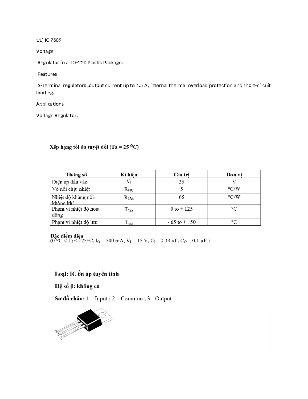 vclllllllllllllll - IC 7809 Voltage Regulator in a TO-220 Plastic ...
