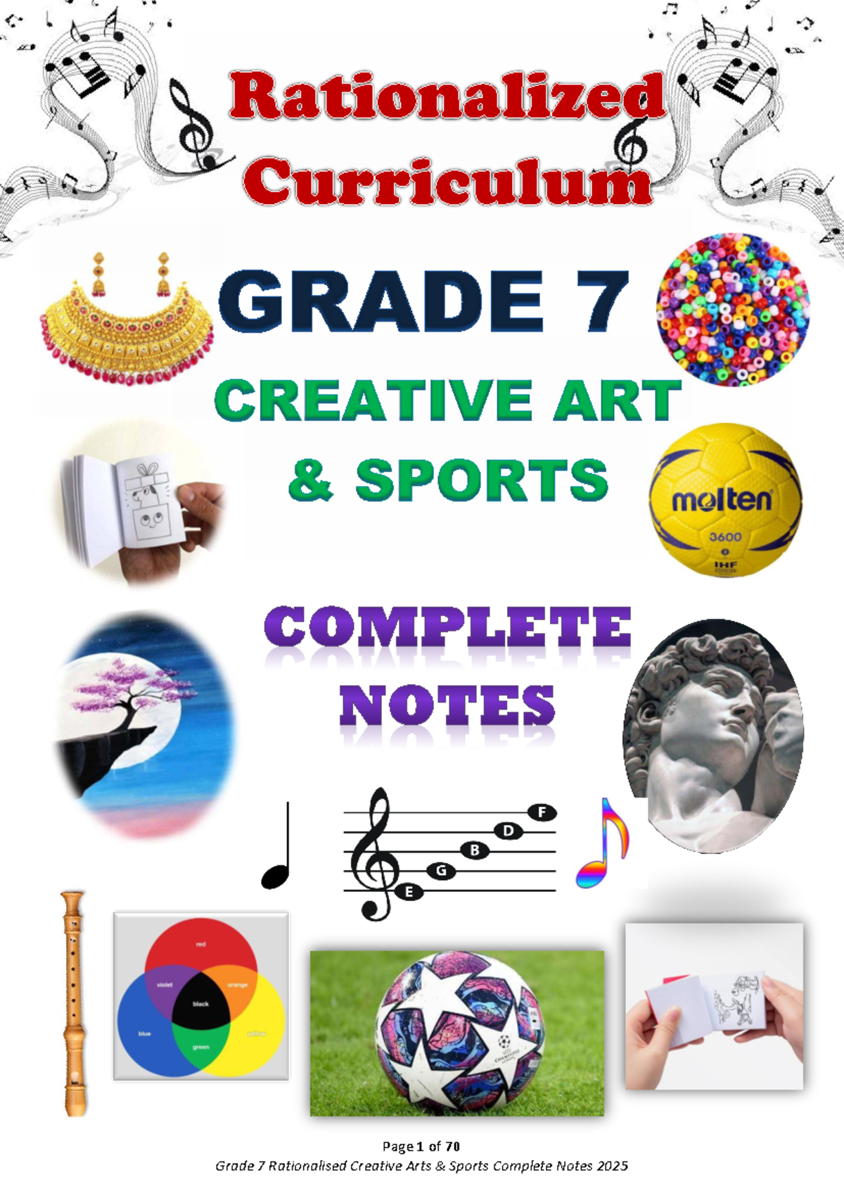 0751721132 Grade 7 Complete Creative Arts & Sports Notes 2025 - Studocu