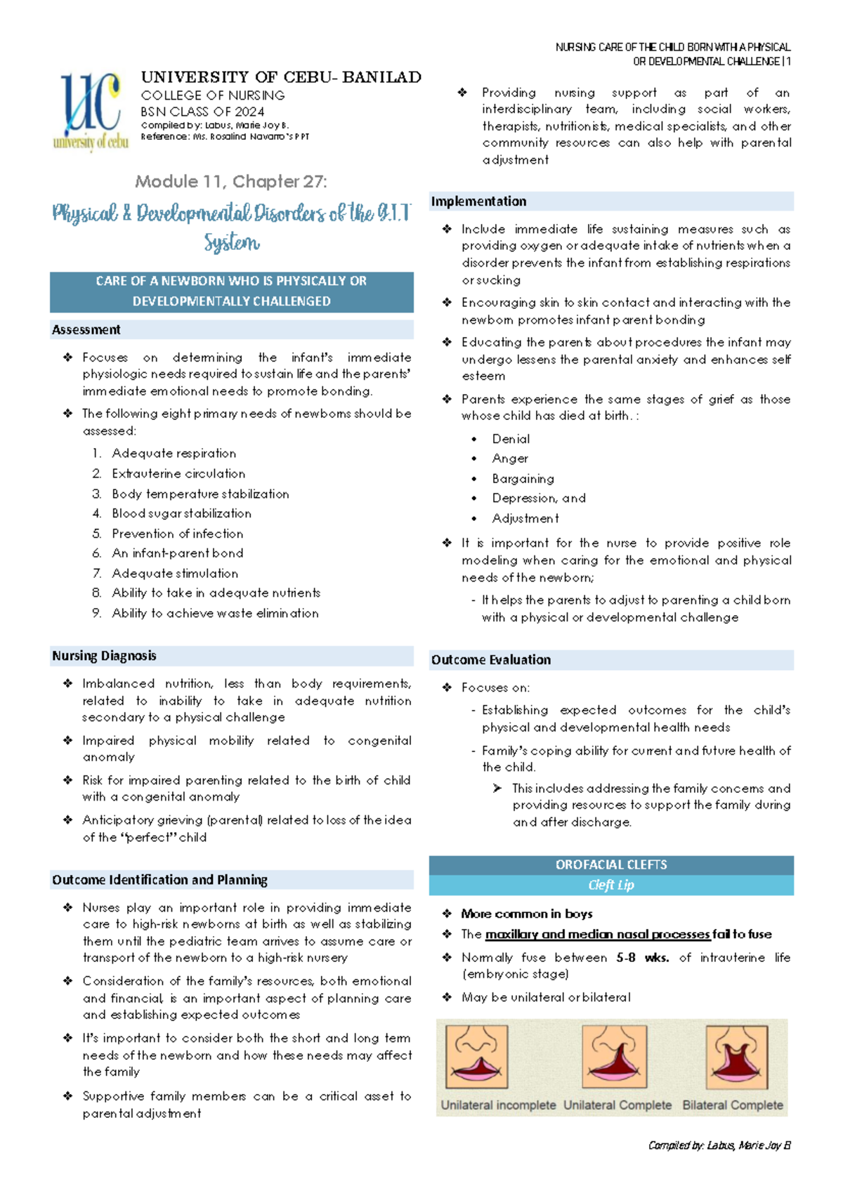 Module 11: Care of Newborns with GIT Disorders - Nursing Considerations ...