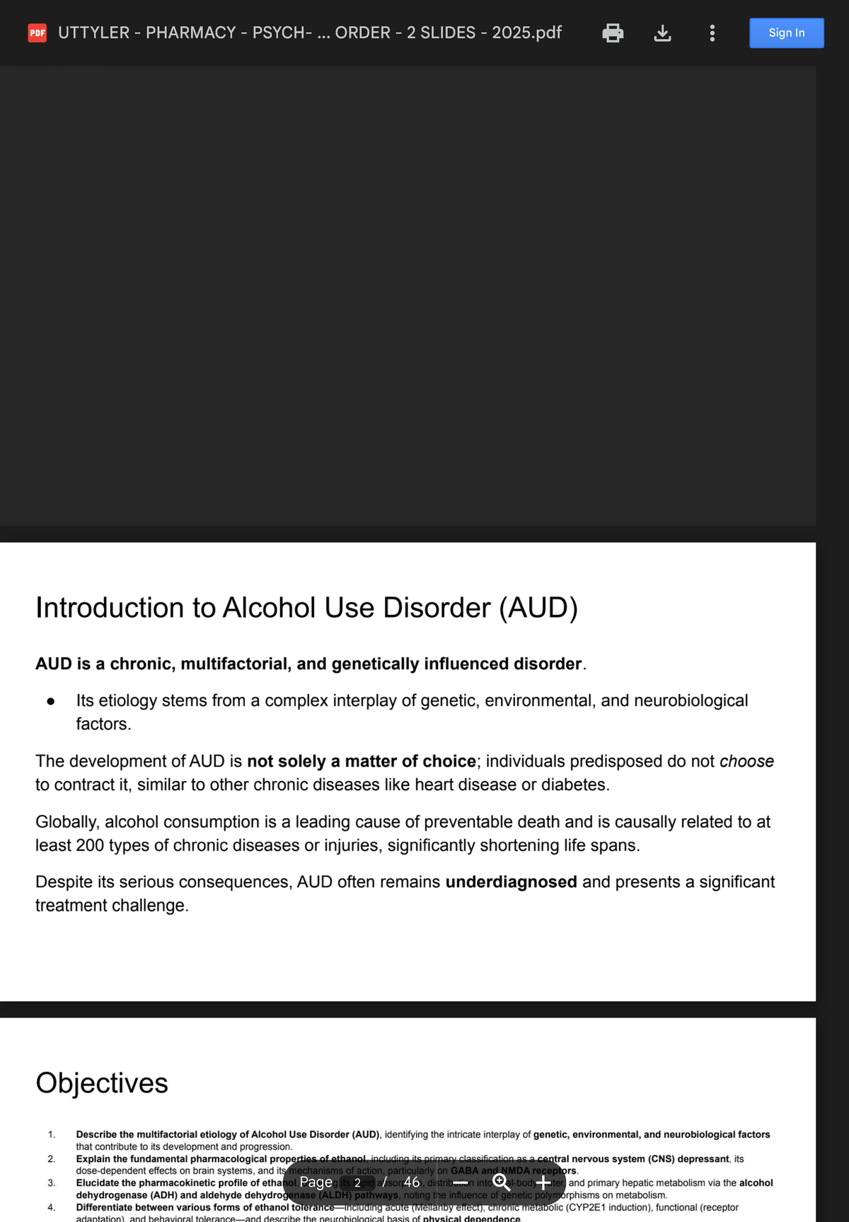 Pharmacotherapy for Alcohol Use Disorder (AUD): Key Insights - Studocu