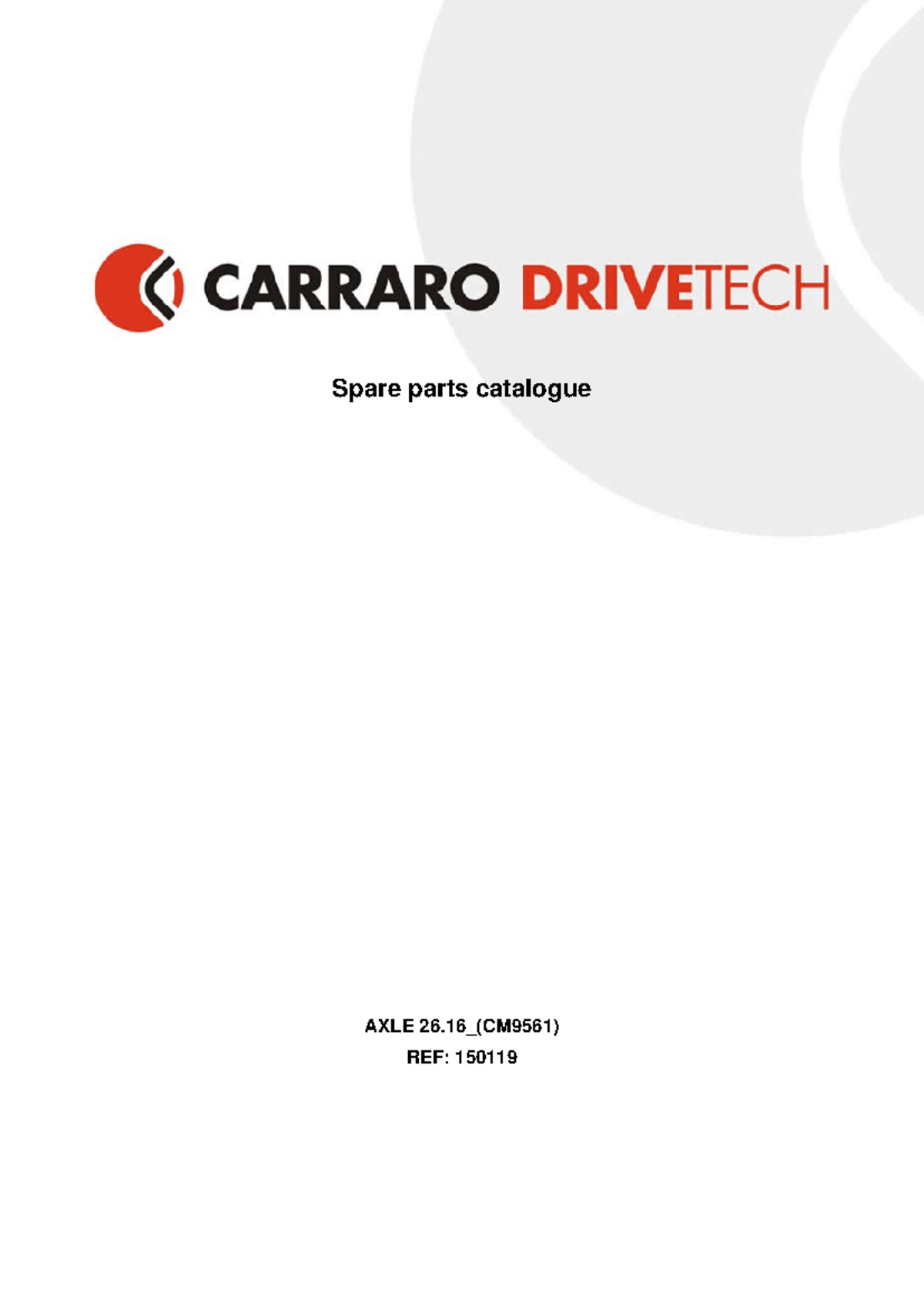 Spare Parts Catalogue for AXLE 26.16 (CM9561) REF: 150119 - Studocu