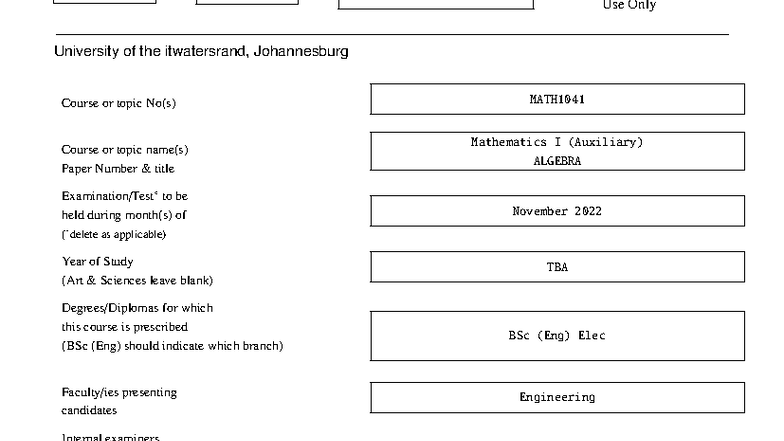 Math1041 Final Exam Mathematics I Auxiliary Algebra Nov 2022 Studocu