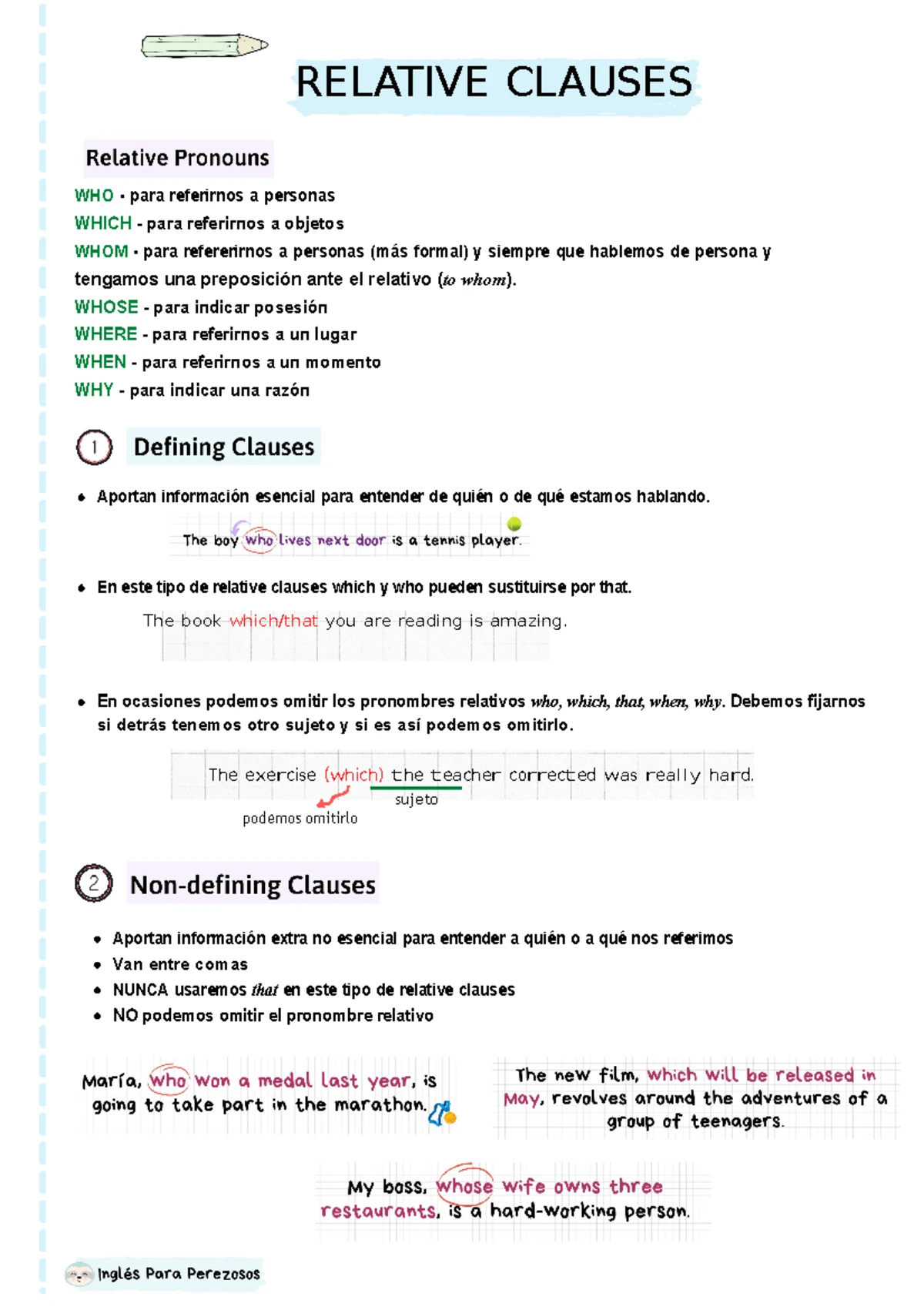 Relative Clauses Ingles Para Perezosos 1 - RELATIVE CLAUSES The book which/that you are reading ...