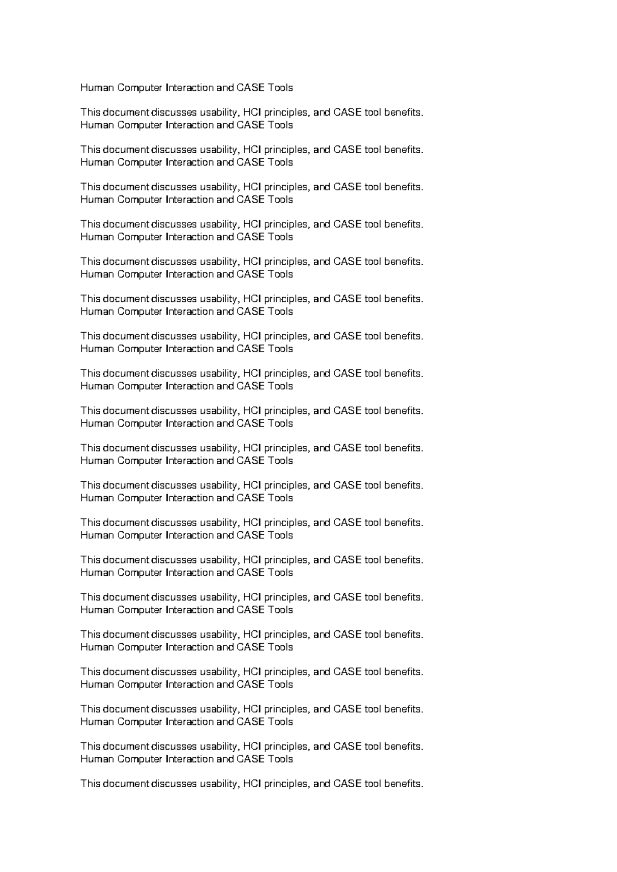 HCI Principles and CASE Tools: Usability Insights (CS101) - Studocu