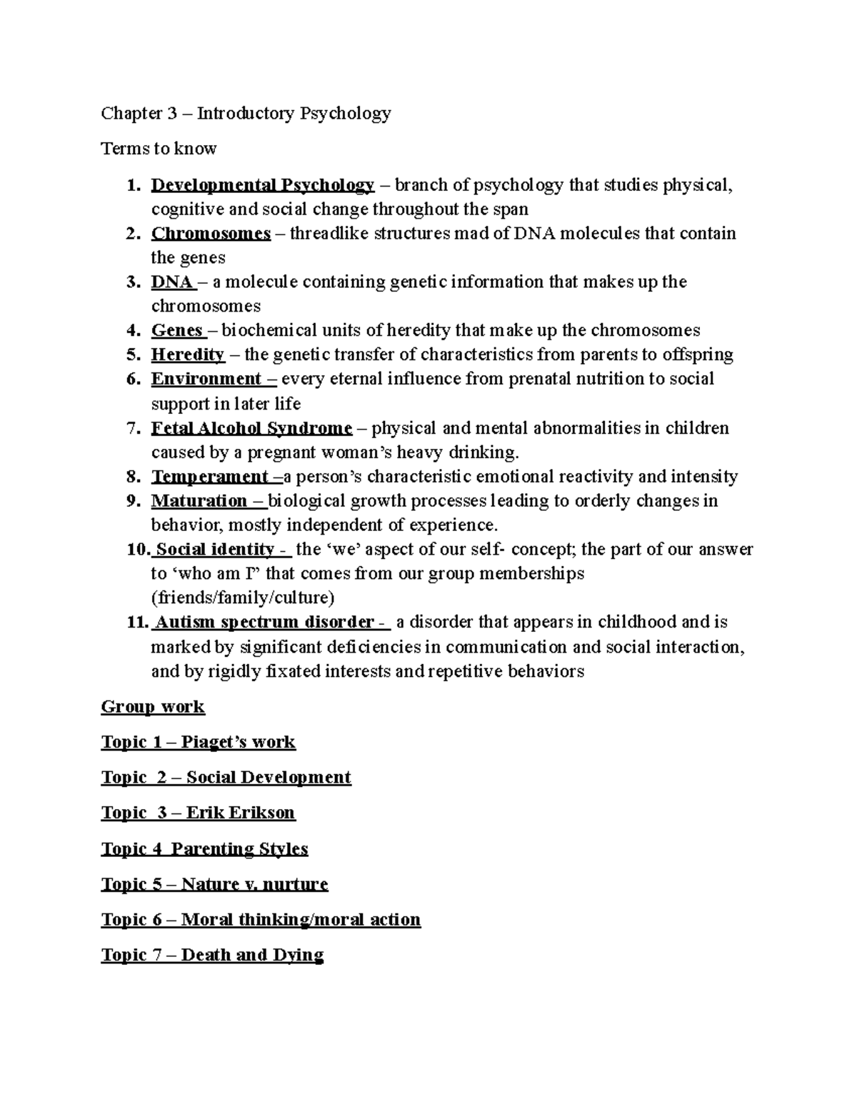 Introductory Psychology Chapter 3 - Chapter 3 Introductory Psychology ...