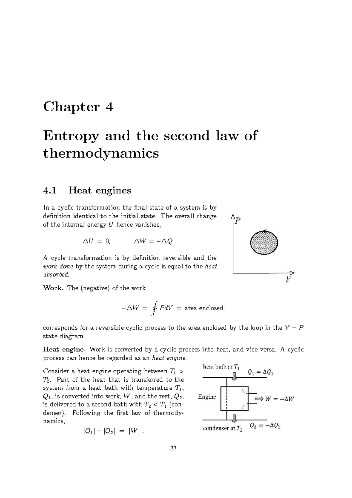 Chapter 4: Entropy and the Second Law of Thermodynamics - Studocu