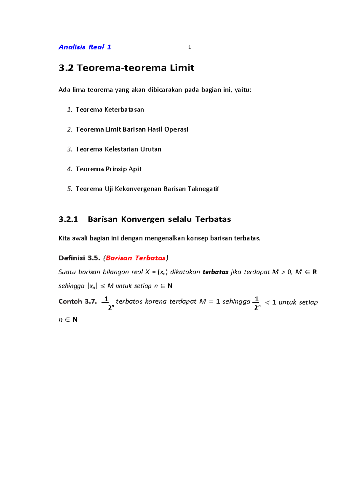 Teorema Limit: Konvergensi dan Divergensi Barisan (Matematika 101 ...