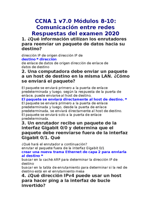 3-CCNA1 v7 - ccna - CCNA1 v7 ITN Módulos 8 a 10 Preguntas Resueltas Consulte la presentación. Un ...