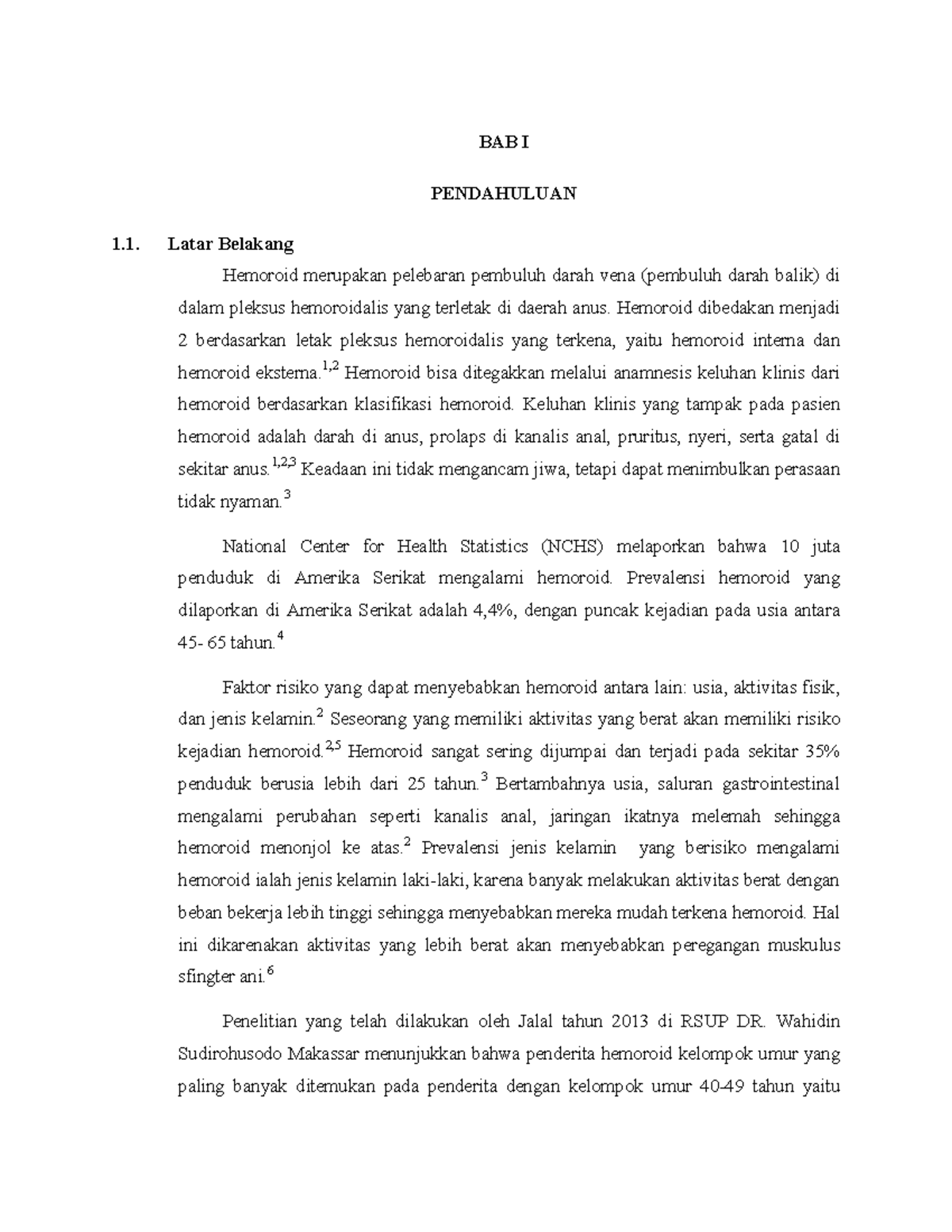 Proposal Penelitian Karakteristik Hemoroid di Klinik BPJS (2021) - Studocu