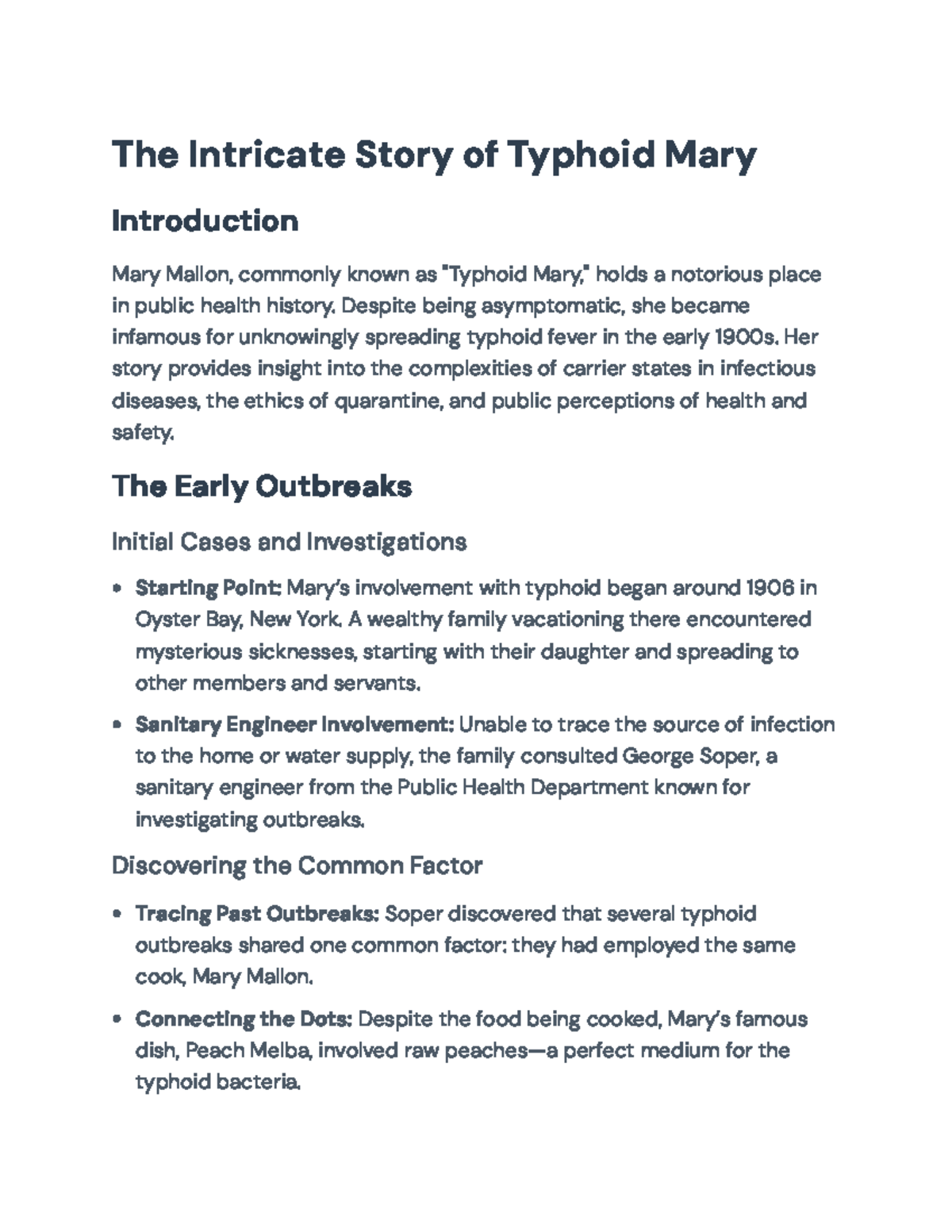 Typhoid Mary: Ethical Dilemmas in Public Health (Course Code TBC) - Studocu