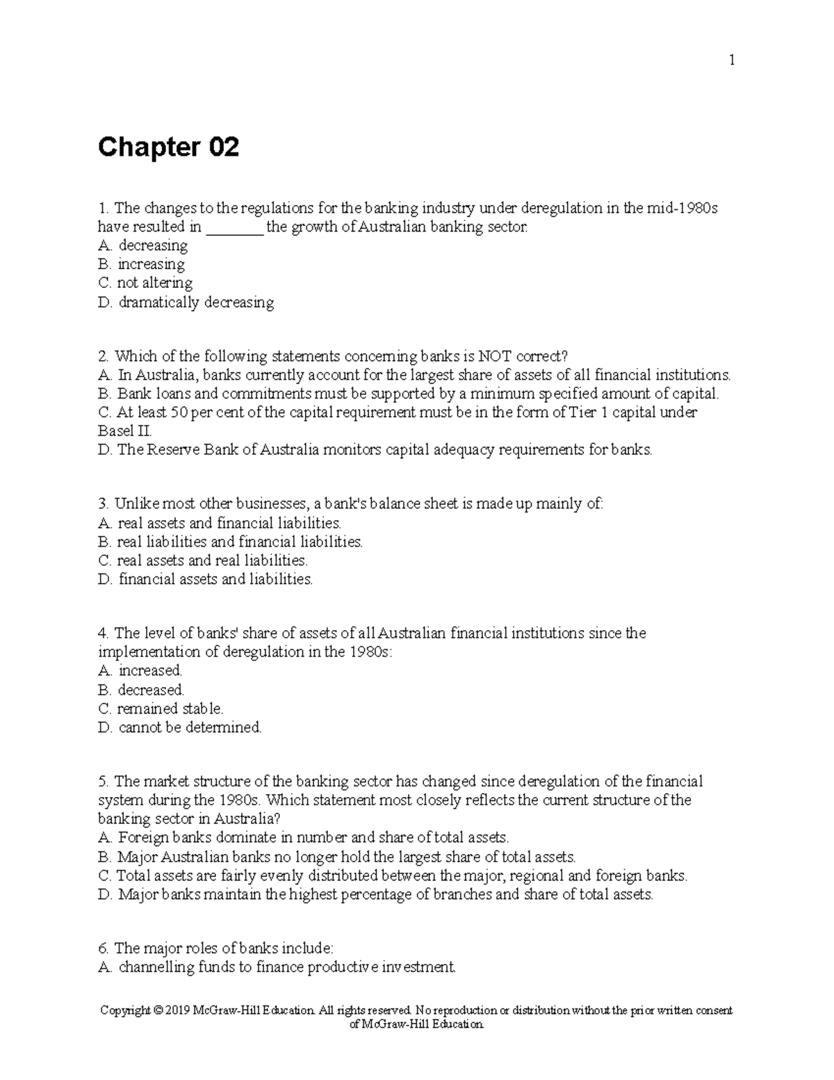 Chapter 02 Testbank - This is a practice document - Chapter 02 The ...