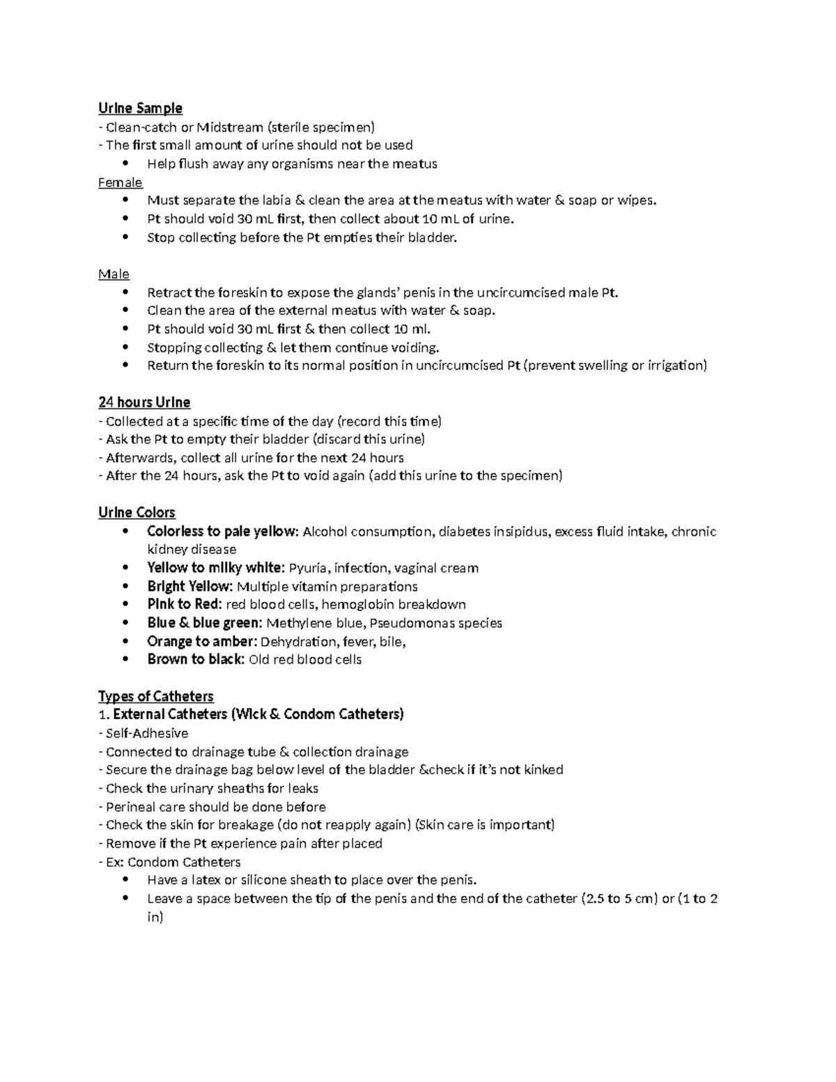 Urinary Tract Care Notes for Nursing (NURS 101) - Studocu