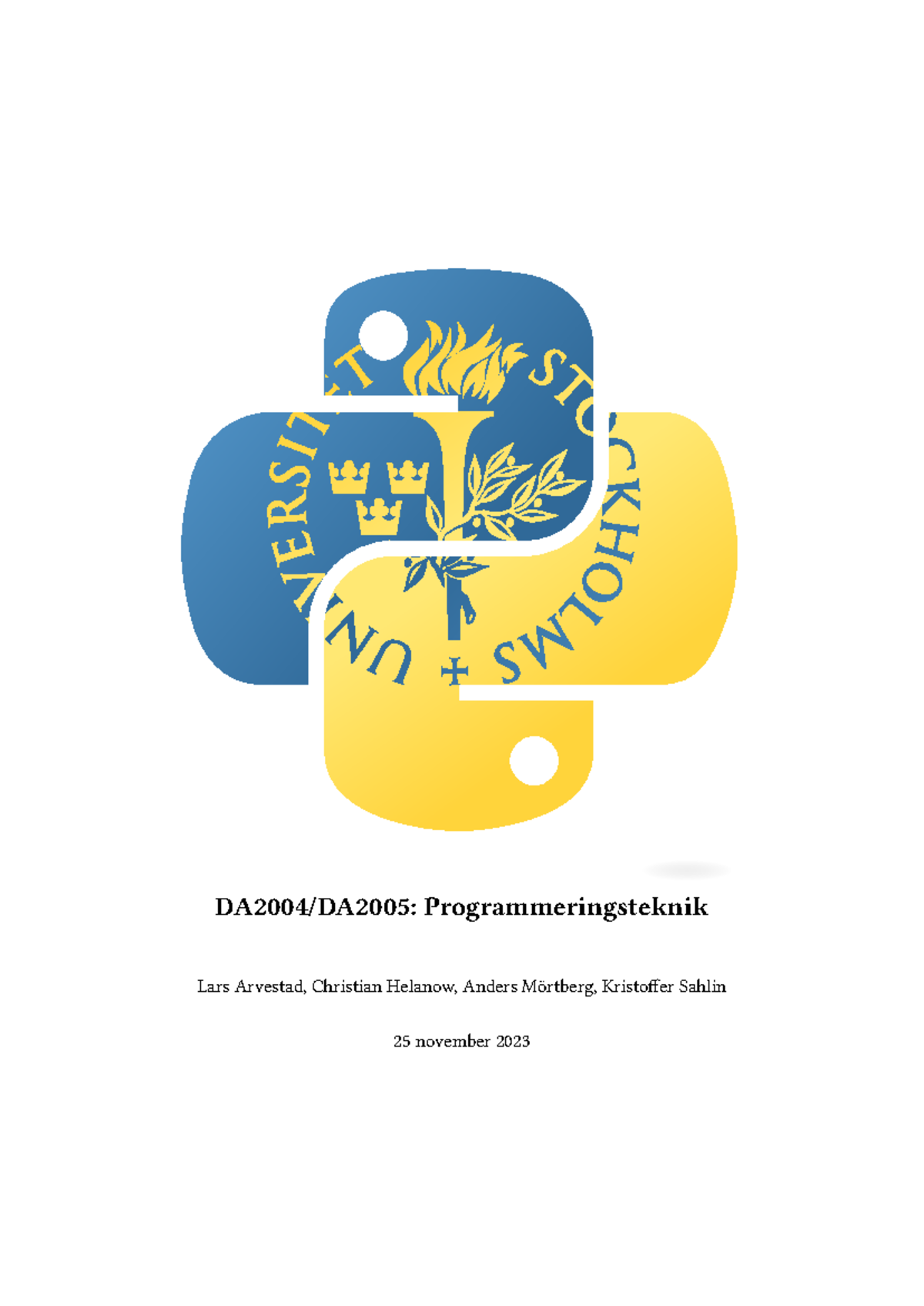 DA2004/DA2005: Kompendium i Programmeringsteknik med Python - Studocu