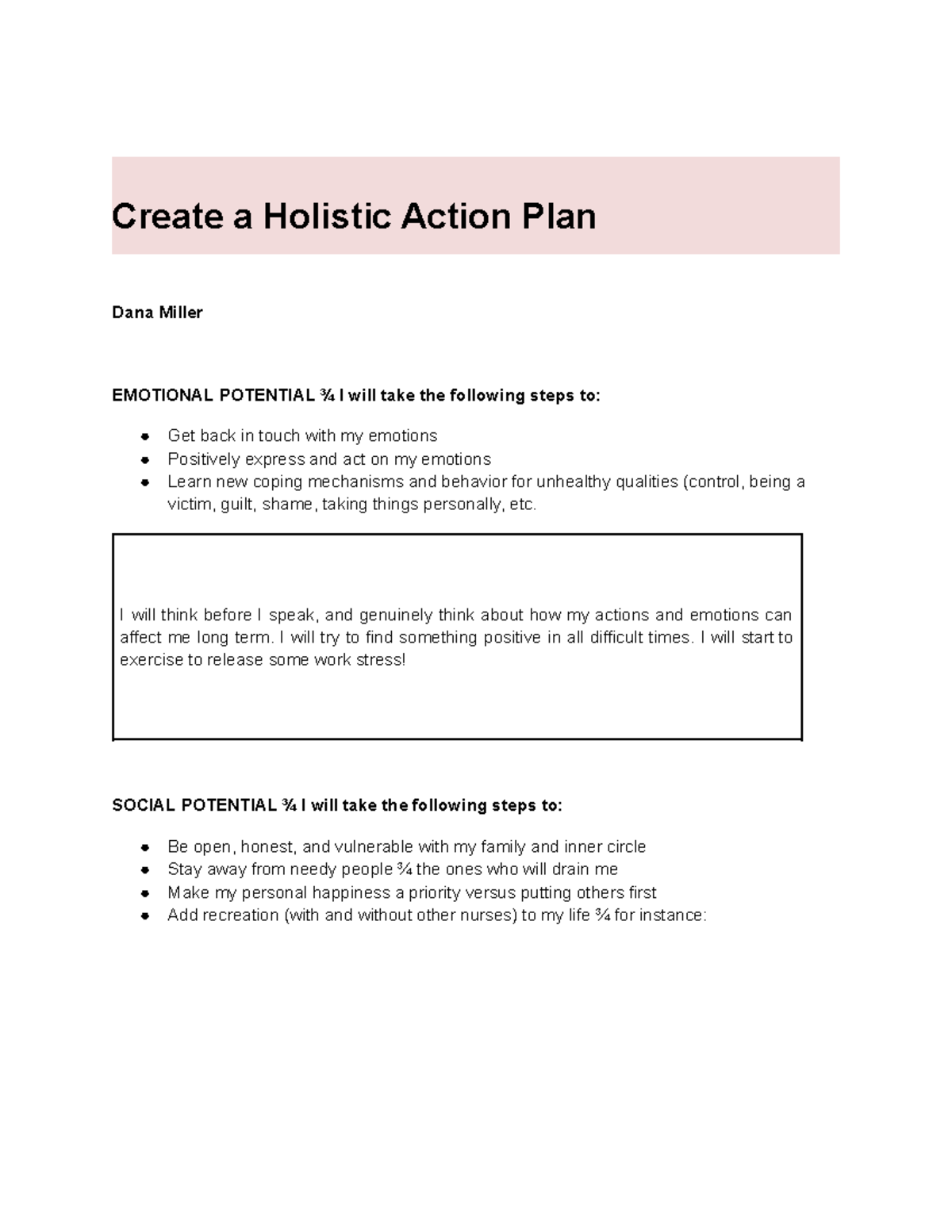 Holistic Self-Improvement Action Plan: EMOTIONAL, SOCIAL, PHYSICAL ...