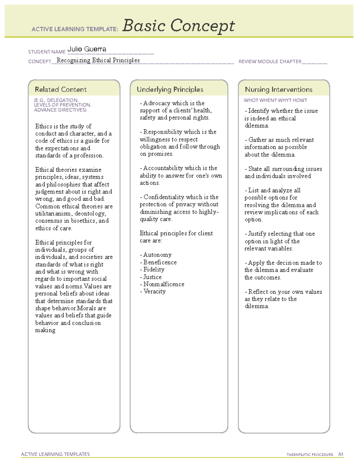 Basic Concept - Recognizing Ethical Principles - ACTIVE LEARNING ...
