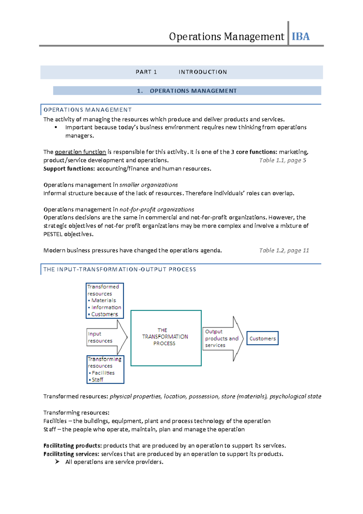 Summary of Operations Management Concepts (OM 101) - Studeersnel