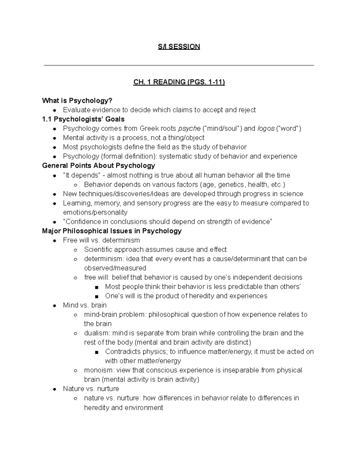 PSY 100: Ch. 1 - Understanding Psychology & Effective Study Tips - Studocu