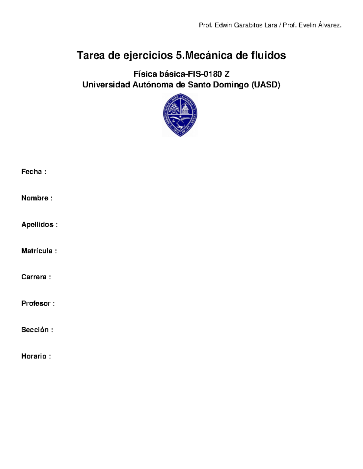 Tarea de ejercicios 5A - tema - Tarea de ejercicios 5ánica de fluidos ...