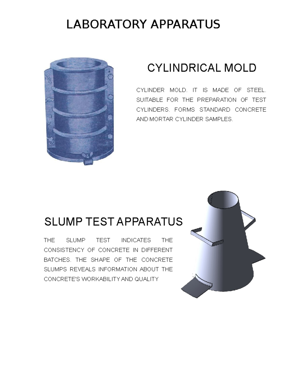 Laboratory Apparatus - LABORATORY APPARATUS CYLINDER MOLD. IT IS MADE ...