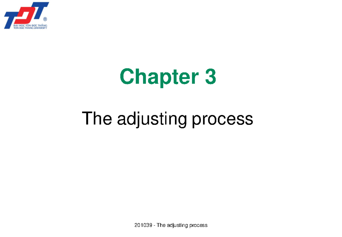 HK2 2324 2010 39 Ch03 The adjusting process Eng - Chapter 3 The ...